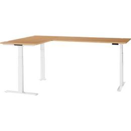 Sch&auml;fer Shop Sch&auml;fer Shop Genius Winkelschreibtisch Modena Flex, elektrisch h&ouml;henverstellbar, 90&deg; Winkel beidseitig, B 2000 x T 2000 mm, Buche/wei&szlig;
