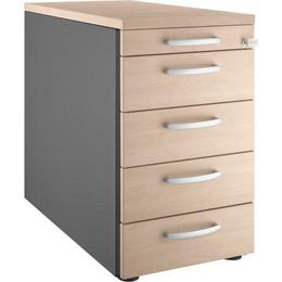 Sch&auml;fer Shop Sch&auml;fer Shop Genius Standcontainer 13333, mit Griff rund, B 435 x H 717 mm, Eiche-Dekor/anthrazit