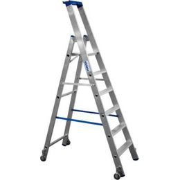 Krause Alu-Stufenstehleiter, fahrbar, 6 Stufen