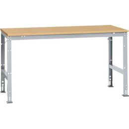 Manuflex Arbeitstisch UNIVERSAL Standard, 1750 x 1000 mm, Multiplex natur, alusilber
