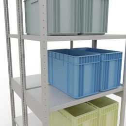 SCHULTE LAGERTECHNIK - Doppel-Grundregal Stecksystem MULTIPlus250 - 3000x1000x(2x500) mm, 14 B&ouml;den, verzinkt