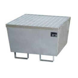 Auffangwanne Bauer AM-1, mit Gitterrost, Stahl, 215 l, B 800 x T 800 x H 545 mm, verzinkt