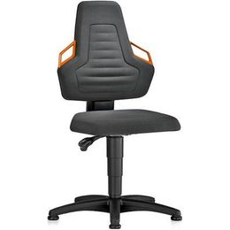 bimos Arbeitsdrehstuhl, Gleiter, Supertec schwarz, Griffe orange