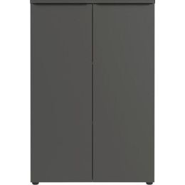 Aktenschrank Porto, 2 T&uuml;ren und 2 Einlegeb&ouml;den, 3 OH, B 810 x T 400 x H 1200 mm, graphit