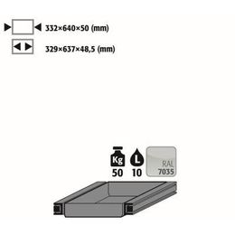Auszugswanne Entsorgung f&uuml;r ASECOS Sicherheitsschr&auml;nke der S90 Serie, Stahlblech, lichtgrau, B 332 x T 605 x H 50 mm, 10 l, bis 50 kg
