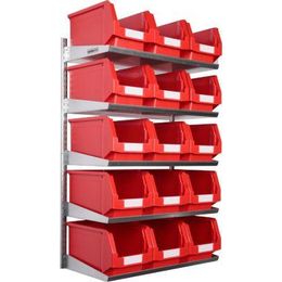 Sch&auml;fer Shop Wandregal Sch&auml;fer Shop Select, 5 B&ouml;den, mit 15 Sichtlagerk&auml;sten SSI Sch&auml;fer Serie PROFI LF 322, L 1000 x B 640 x T 300 mm