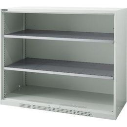 Sch&auml;fer Shop Sch&auml;fer Shop Genius Regalschrank FS, 3 OH, 2 h&ouml;henverstellbare Fachb&ouml;den, bis 450 kg, B 1343 x T 420 x H 1105 mm, Stahl, lichtgrau RAL 7035