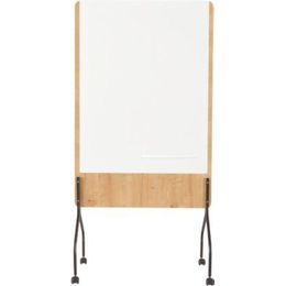 Mobiles Whiteboard Rocada Natural, drehbar, magnethaftend, Stahl auf Melaminholzplatte, Tafelfl&auml;che mit B 1000 x H 1200 mm
