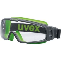 Schutzbrille Uvex u-sonic, EN 166, EN 170, Polycarbonat klar, Rahmen grau/lime, UV 400, 5 St&uuml;ck