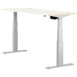 Sch&auml;fer Shop Sch&auml;fer Shop Select Schreibtisch ERGO-T, elektrisch h&ouml;henverstellbar, Rechteck, T-Fu&szlig;, B 1600 x T 800 x H 640-1300 mm, wei&szlig;/wei&szlig;aluminium