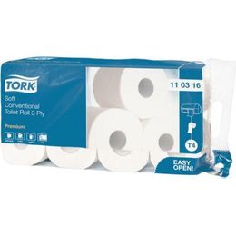 Tork&reg; Toilettenpapier 110316, 3-lagig, weich, Premium Qualit&auml;t, 72 Rollen &aacute; 250 Blatt, wei&szlig;
