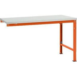 Manuflex Ansatztisch UNIVERSAL Spezial, Tischplatte Melamin, 1500x1000, rotorange