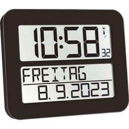 TFA Funkuhr Time Line MAX, schwarz