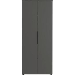 Aktenschrank Porto, 4 T&uuml;ren und 2 Einlegeb&ouml;den, 5 OH, B 810 x T 400 x H 1970 mm, graphit