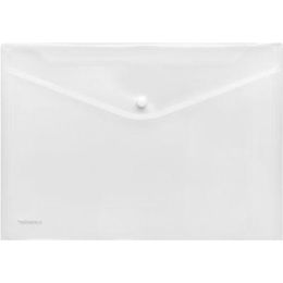 Foldersys Dokumententasche, DIN A4 quer, Druckknopfverschluss, PP, farblos transparent