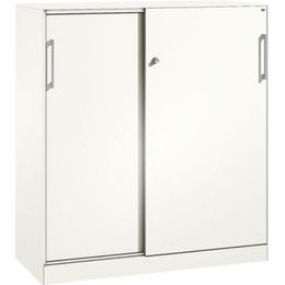 Schiebet&uuml;renschrank ASISTO C 3000, 3 Ordnerh&ouml;hen, mit Abdeckplatte, Breite 1200 mm, wei&szlig;/wei&szlig;