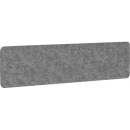 Akustik Tischtrennwand AKUSTIX Vario, Schallabsorptionsklasse B, St&auml;rke 18 mm, ohne Klemmen, B 1600 x H 400 mm, PET-Filz, grau