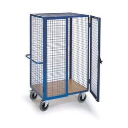 Sch&auml;fer Shop Gitter-Schrankwagen, 1385 x 850 x 1800 mm, mit abschlie&szlig;barer Doppelfl&uuml;gelt&uuml;r