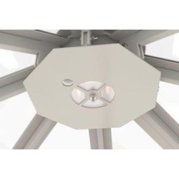 LED-Beleuchtung f&uuml;r Achteck-Raucherpavillon Modell Paris, Lichtfarbe neutralwei&szlig;, 11 W, IP65, Platte grauwei&szlig; RAL 9002