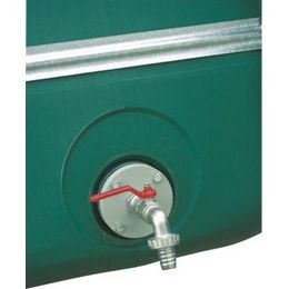 Flansch mit Kugelhahn CEMO, f&uuml;r Lagertanks bis 2000 l und Gro&szlig;speicher bis 3000 l, silber