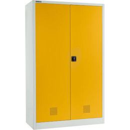 Sch&auml;fer Shop Sch&auml;fer Shop Select Umweltschrank, B 1200 x T 500 x H 1935 mm, 4 Wannen &agrave; 23 Liter, lichtgrau/goldgelb