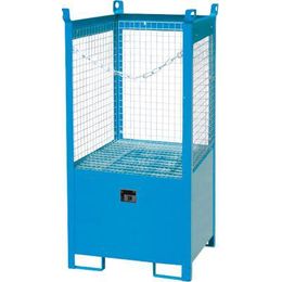 Fass-Stapelpalette Bauer FSP-1 D, Drahtgitter-W&auml;nde, Kapazit&auml;t 1 x 200 l Fass, blau