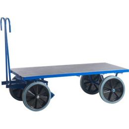 ROLLCART Handpritschenwagen, ohne Bordw&auml;nde, 1000 x 700 mm, Vollgummi