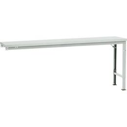 Manuflex Ansatztisch UNIVERSAL Spezial, 2000 x 800 mm, Melamin lichtgrau, lichtgrau