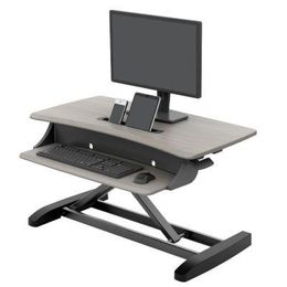 Sitz-/Steh-Schreibtischaufsatz ergotron&reg; WorkFit-Z Mini, h&ouml;henverstellbar, bis 11,4 kg, Arbeitsfl&auml;che & Tastaturablage, integriertes Kabelmanagement