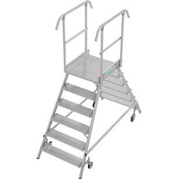 Fahrbare Podestleiter Krause Stabilo Professional, beidseitig begehbar, 2x6 Stufen, 600 x 700 mm Plattform, 3450 mm Arbeitsh&ouml;he
