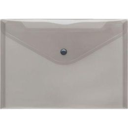 Foldersys Dokumententasche, DIN A5 quer, Druckknopfverschluss, PP, rauch transparent