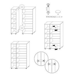 Schrankverbinder, f&uuml;r Tetris Wood Schranksystem, 5 St&uuml;ck