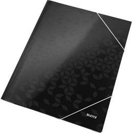 Leitz&reg; Eckspannmappe WOW, DIN A4, 3 Schutzklappen, schwarz