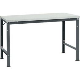 Manuflex Grundtisch UNIVERSAL Spezial, 1500 x 1000 mm, Melamin lichtgrau, anthrazit