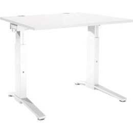 Sch&auml;fer Shop Sch&auml;fer Shop Genius Schreibtisch ERGOSTYLE S, manuell h&ouml;henverstellbar, Rechteck, C-Fu&szlig;, B 1200 x T 800 x H 675-895 mm, wei&szlig;/wei&szlig;