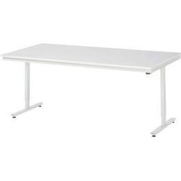 Rau Arbeitstisch Adlatus, elektrisch h&ouml;henverstellbar, 22 mm Spanplatte mit Melaminbelag, bis 150 kg, B 2000 x T 1000 x H 720-1120 mm, lichtgRau