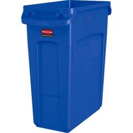 Rubbermaid Abfallbeh&auml;lter Slim Jim&reg;, Kunststoff, Fassungsverm&ouml;gen 60 Liter, blau