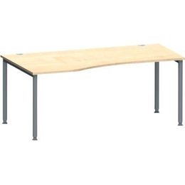 Sch&auml;fer Shop Sch&auml;fer Shop Genius Freiformschreibtisch MODENA FLEX, Ansatz links B 1800 mm, Ahorn/anthrazit
