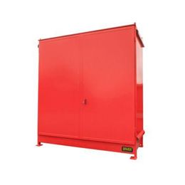 Regalcontainer Bauer CEN 29-2 IBC, Stahl, Doppelfl&uuml;geltor, B 3175 x T 1480 x H 3445 mm, rot