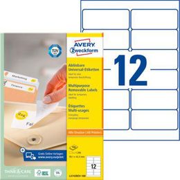 Avery Zweckform Universal-Etiketten, 100 Etiketten, 99,1 x 42,3 mm, wiederabl&ouml;sbar