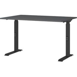 Schreibtisch Aalborg, mechanisch h&ouml;henverstellbar, bis 80 kg, Rechteck, C-Fu&szlig;, B 1200 x T 800 x H 680 - 910 mm, graphit/schwarzgrau