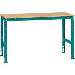 Manuflex Grundtisch UNIVERSAL Standard, Tischplatte Multiplex, 1500x800, wasserblau