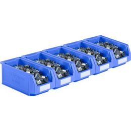 Sch&auml;fer Shop Sichtlagerk&auml;sten SSI Sch&auml;fer Serie PROFI LF421, stapelbar, 7,8 l, 5 St&uuml;ck, mit Griffmulde, blau