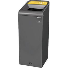 Recyclingstation Rubbermaid Configure, f&uuml;r Kunststoff, 57 l, Magnetverbindung, B 495 x T 367 x H 975 mm, gelb