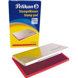 Pelikan Stempelkissen Gr. Nr. 1, f&uuml;r Gummi- und Polymerstempel, in Metallicgeh&auml;use, 90 x 160 mm, rot