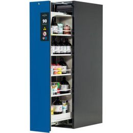Sicherheitsschrank Typ 90 ASECOS V-MOVE-90, 1 Vertikalauszug, Anthrazitgrau/Enzianblau