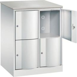 C+P Schlie&szlig;fachschrank Resisto, 2 Abteile, 4 F&auml;cher, B 772 x T 640 x H 1077 mm, Lichtgrau