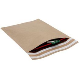Versandtaschen SecureLop von MD Securepack&reg;, doppelter Klebeverschluss, B 250 x L 330 mm + 2 x 30 mm Bodenfalte, Kraftpapier, braun, 50 St&uuml;ck