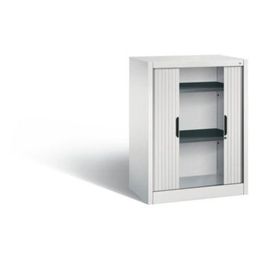 C + P Rollladenschrank Omnispace, 2 OH, abschlie&szlig;bar, B 800 x T 420 x H 1030 mm, Stahl/Kunststoff, lichtgrau