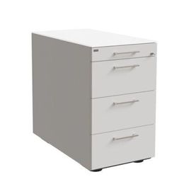 Standcontainer SOLUS PLAY, 1 Utensilienauszug, 3 Sch&uuml;be, Tiefe 800 mm, mit Griff, wei&szlig;